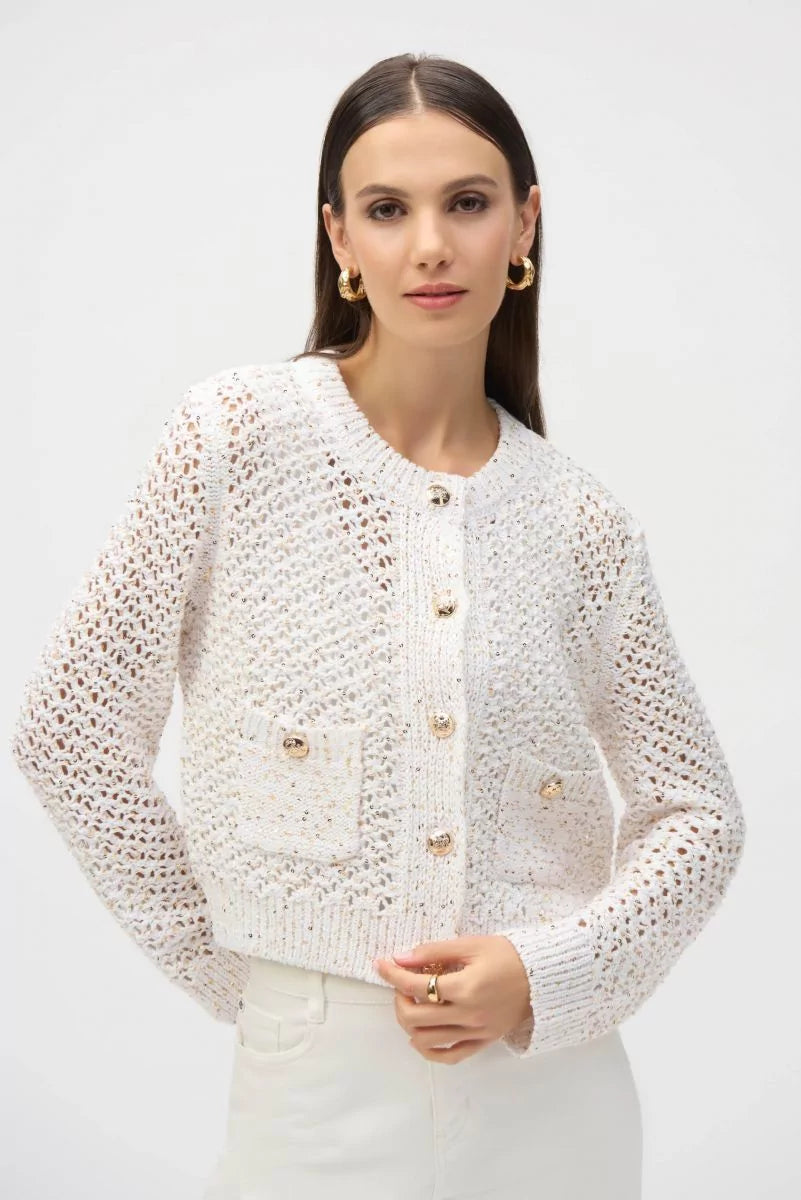 Joseph Ribkoff Open Stitch Sweater Style #252917 Vanilla/Gold – Dan's ...