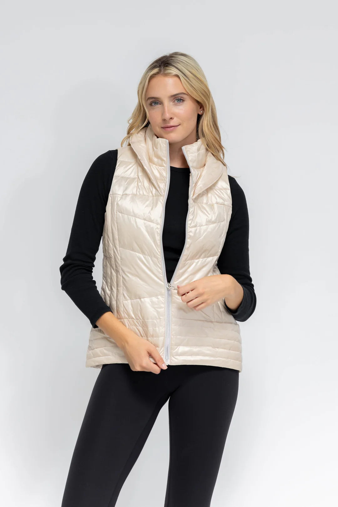 Anorak Metallic Quilted Vest Bone – Dan's Southern Prep