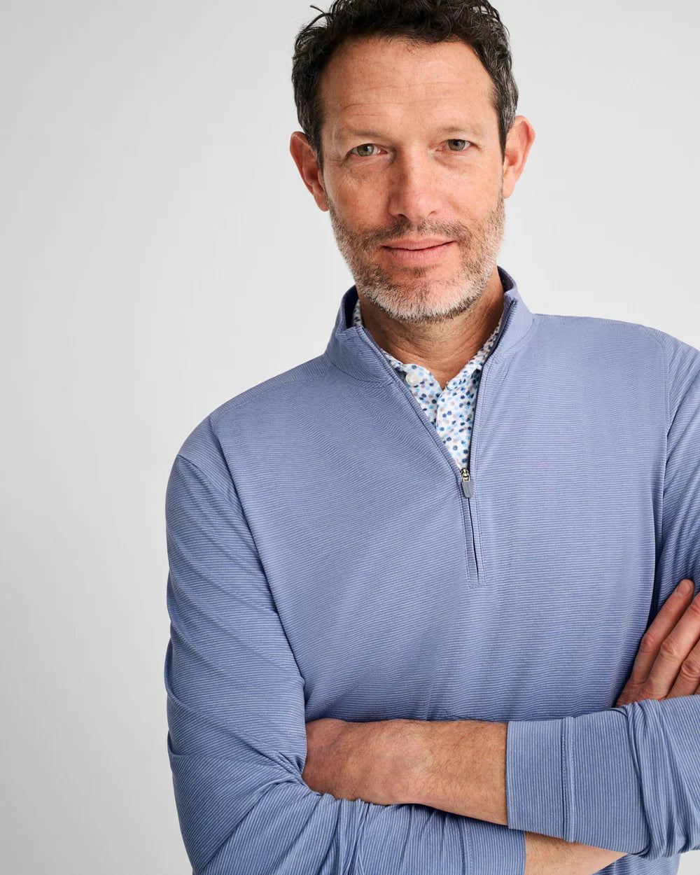 Johnnie-O Vaughn Striped Performance 1/4 Zip Pullover in Noreaster ...
