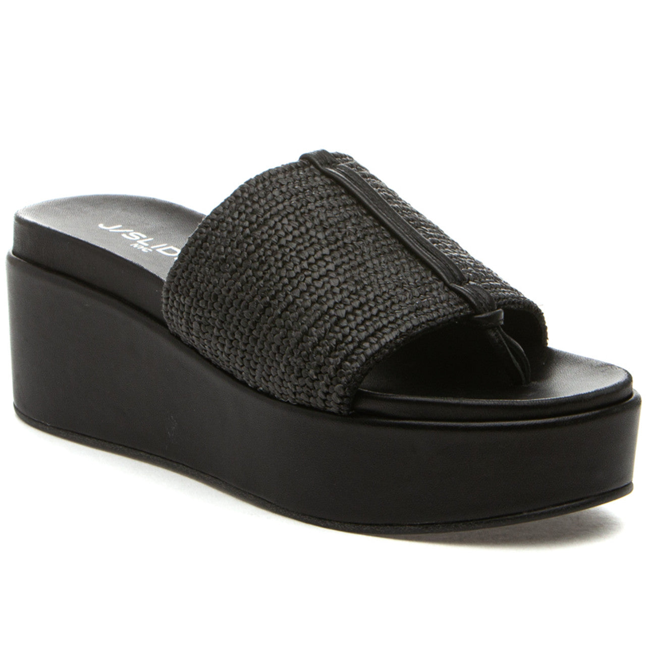 J/Slides QUO Black Raffia – Dan's Southern Prep