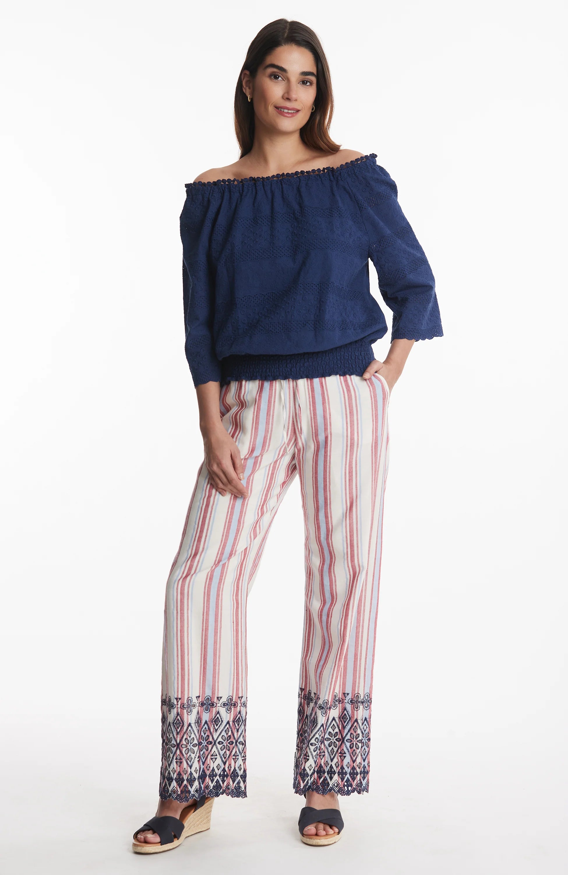 Tyler Boe Cindy Embroidered Topper Moonlight – Dan's Southern Prep