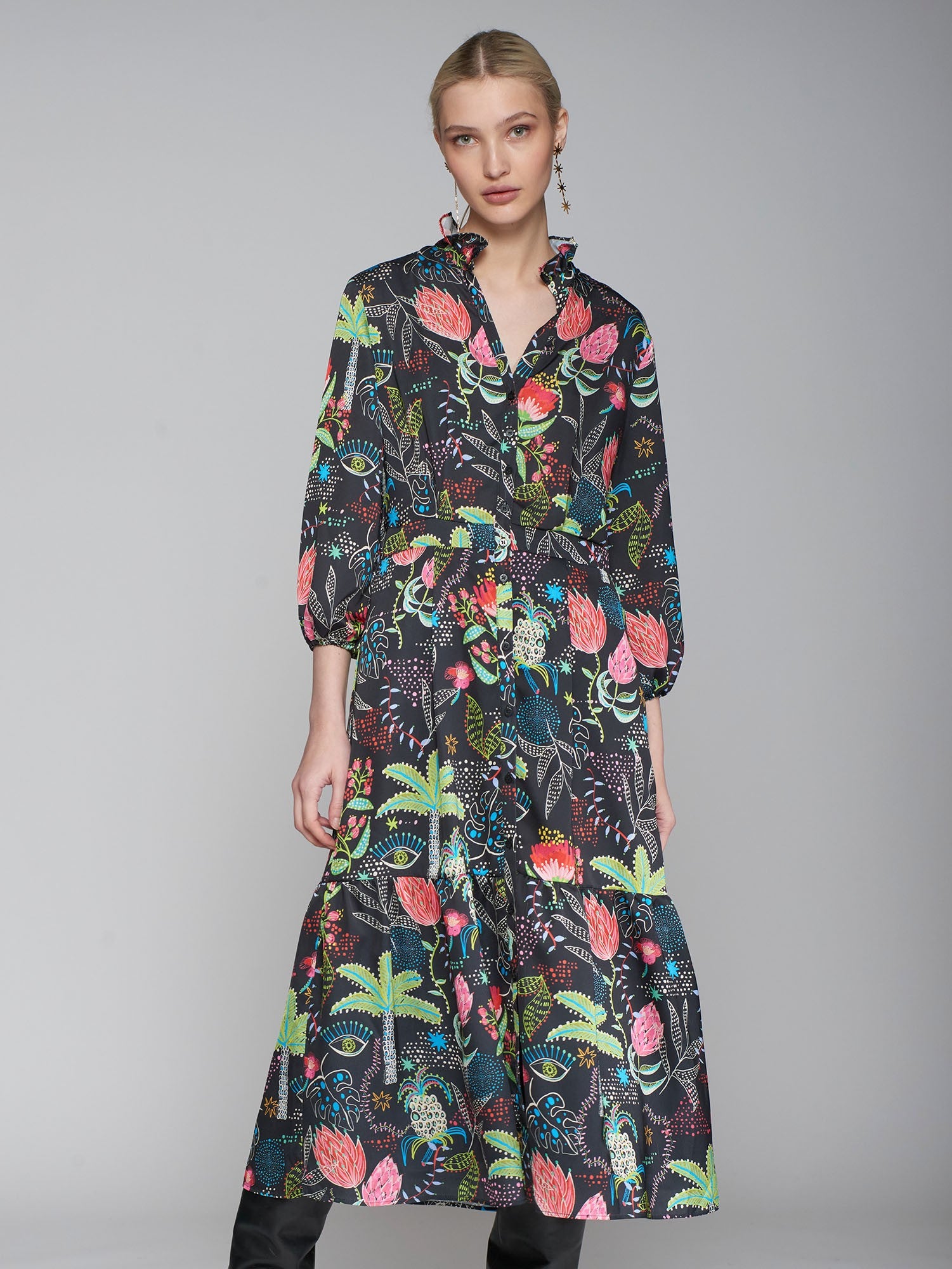 Vilagallo Black Floral Print Dress – Dan's Southern Prep
