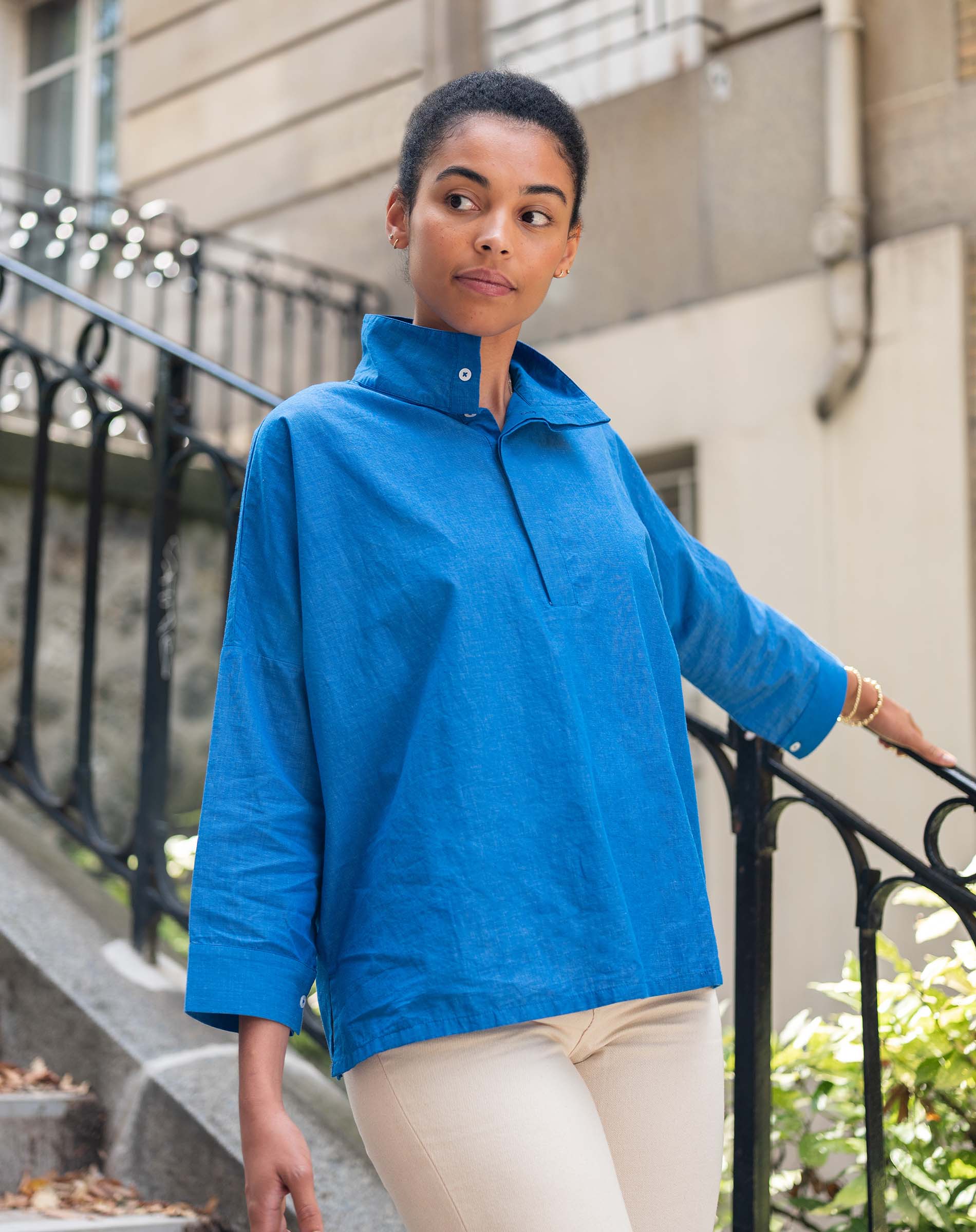 Mersea/Voyager Emerson Pop Up Collar Top Blue Bell – Dan's Southern Prep