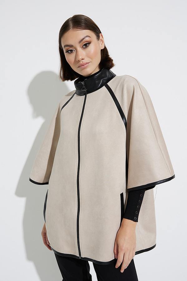 Joseph Ribkoff Scuba Suede Coat Sand/Black Style 223225 – Dan's ...