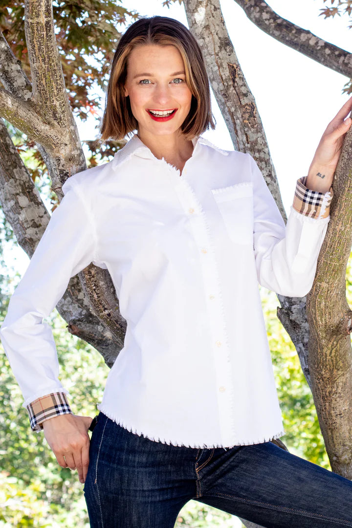Dizzy Lizzie Cape Cod Shirt With BB Trim White – Dan's Southern Prep