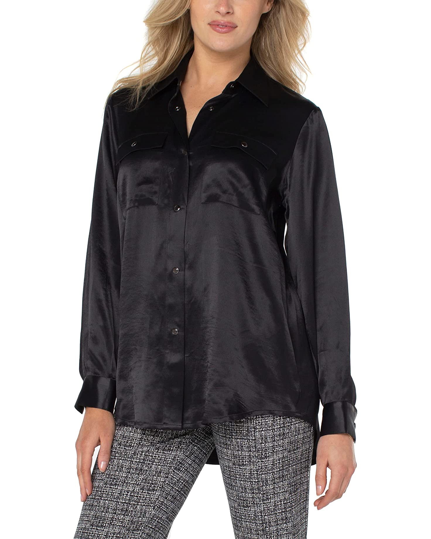 Liverpool Longline Sateen Shacket Black – Dan's Southern Prep