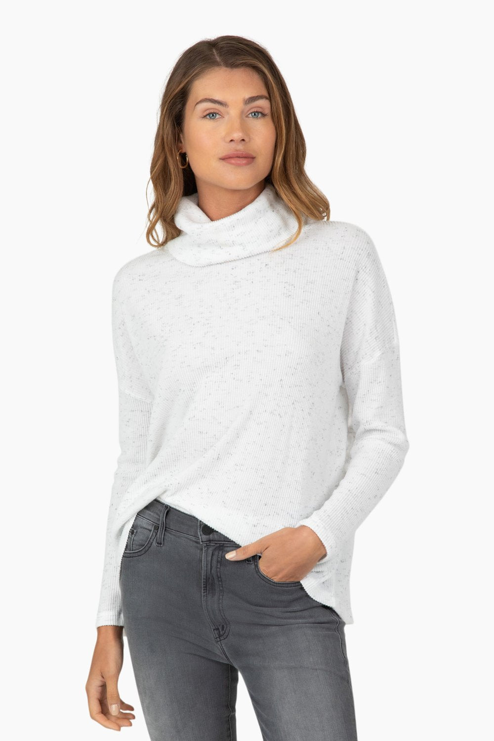 Dylan Fuzzy Flecked Fleece Cowl Neck Vintage White – Dan's Southern Prep