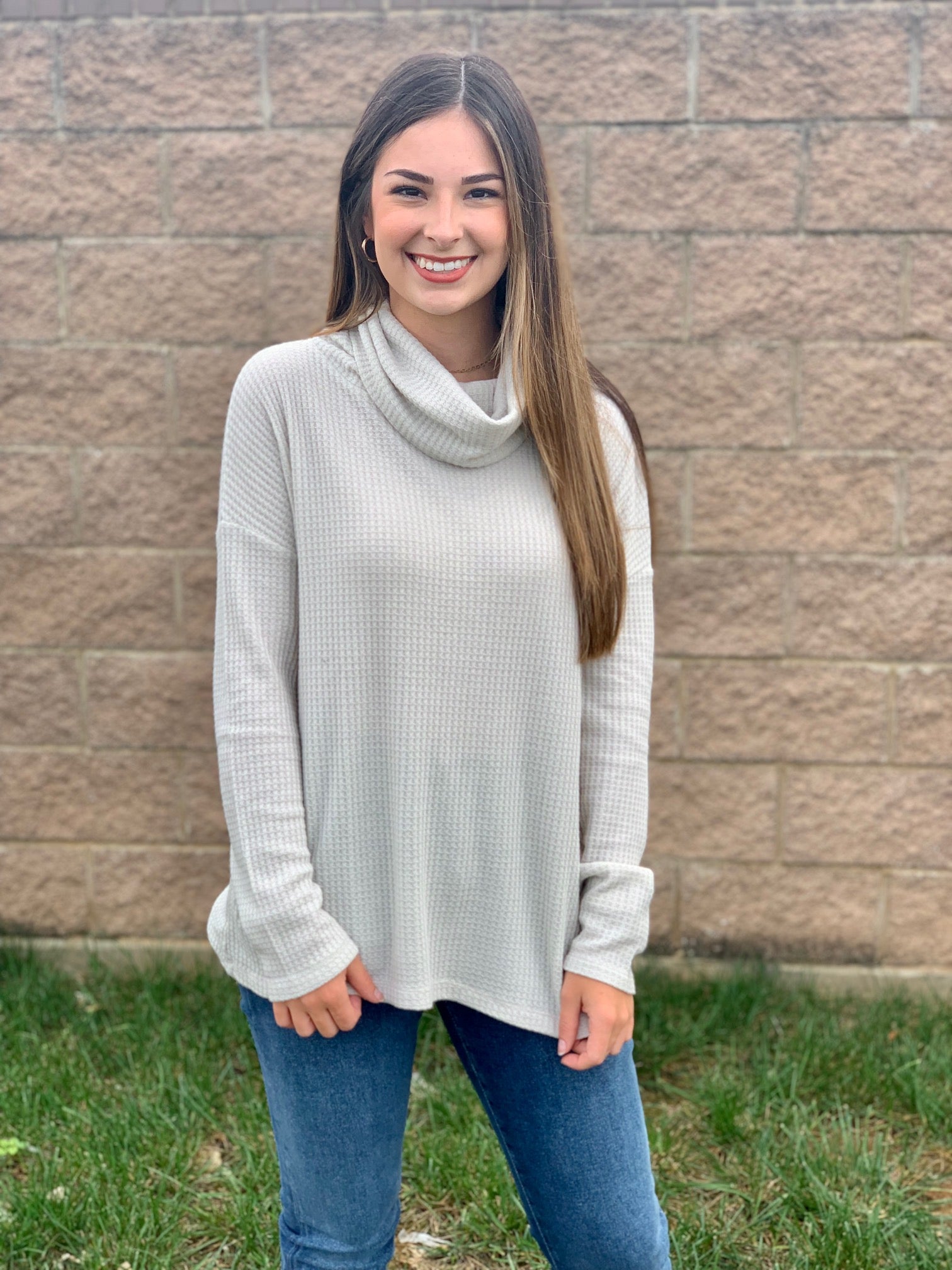 Dylan Solid Waffle Cowl Neck Natural – Dan's Southern Prep